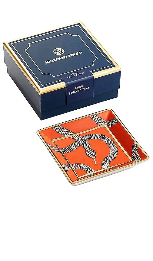 Jonathan Adler Eden Square Tray In Orange