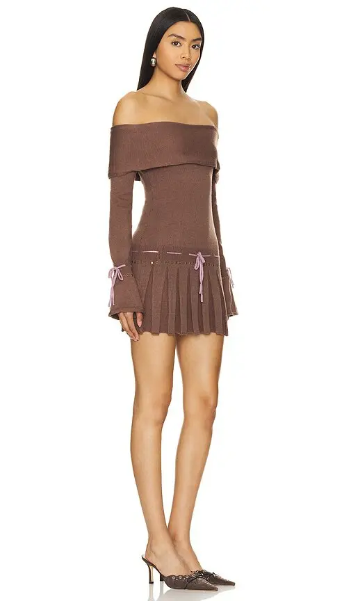 jaded brown dress Jaded London Sienna Off The Shoulder Dress In Brown - 53% Off