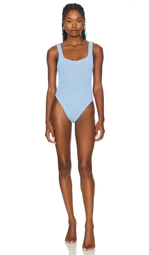 Hunza G Square Neck One Piece - Cornflower