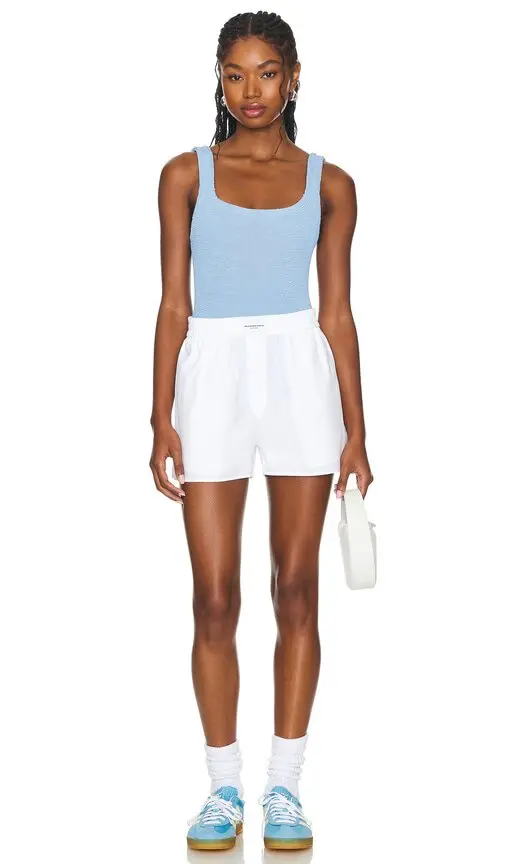 Hunza G Square Neck One Piece - Cornflower
