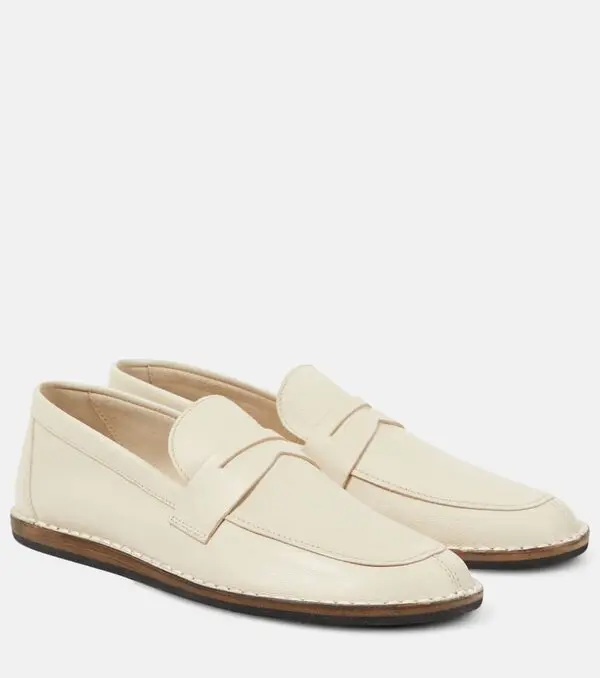 THE ROW Cary Leather Penny Loafers