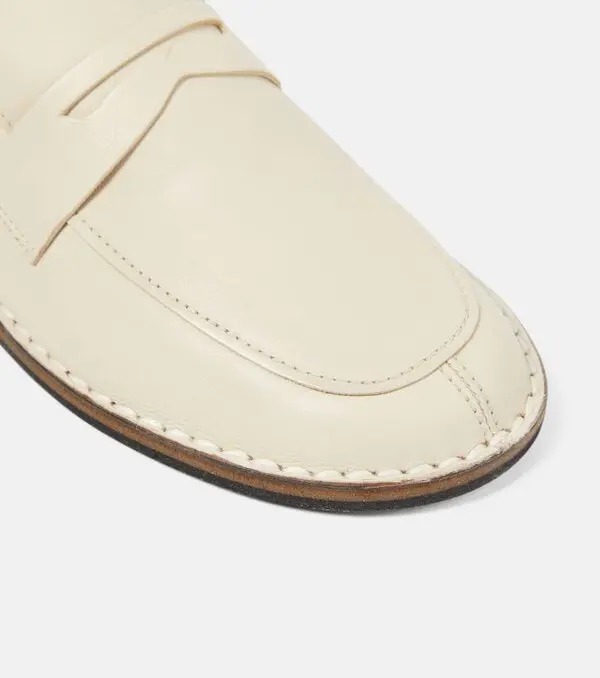 THE ROW Cary Leather Penny Loafers