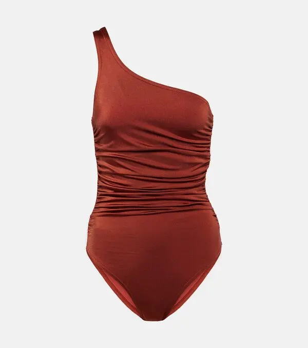 KARLA COLLETTO Ruched One-shoulder Swimsuit - Black