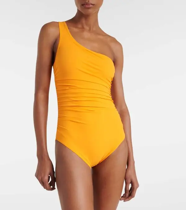 KARLA COLLETTO Ruched One-shoulder Swimsuit - Orange