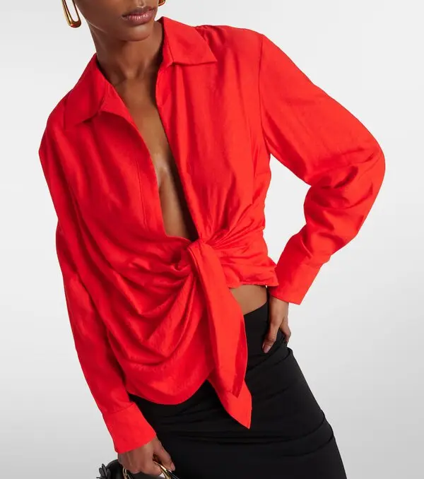 Jacquemus La Chemise Bahia Gathered Shirt