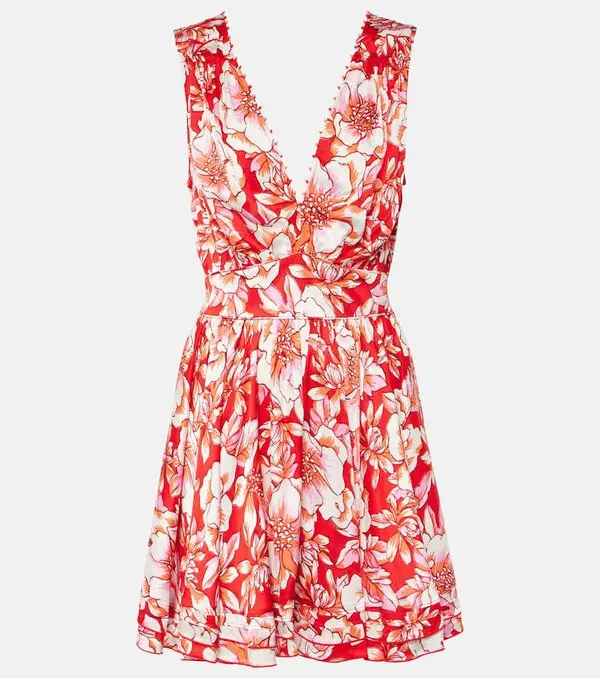 Poupette St Barth Bessie Floral Minidress - Red