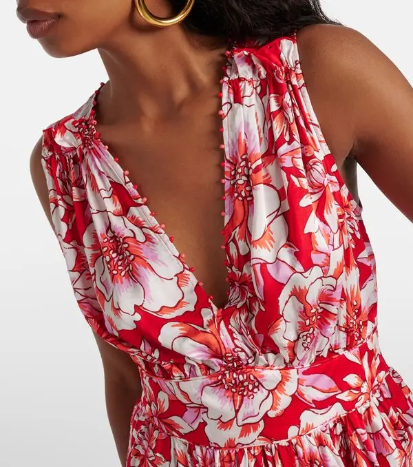 Poupette St Barth Bessie Floral Mini Dress - Red