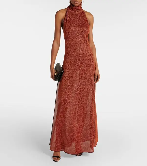 Oseree Lumière Maxi Dress - Brown