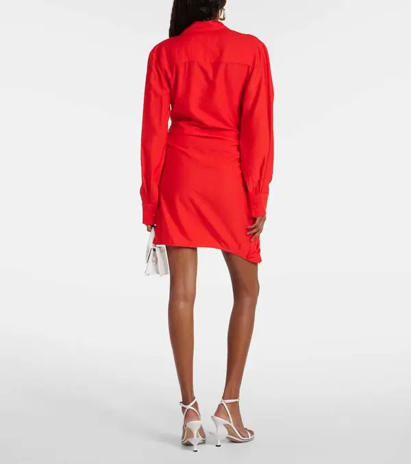 Jacquemus La Robe Bahia Draped Shirt Dress - Orange
