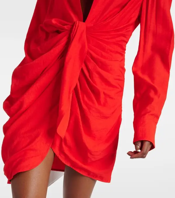 Jacquemus La Robe Bahia Draped Shirt Dress - Orange