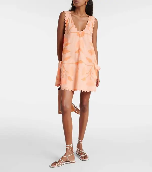 JULIET DUNN Scalloped Floral Minidress