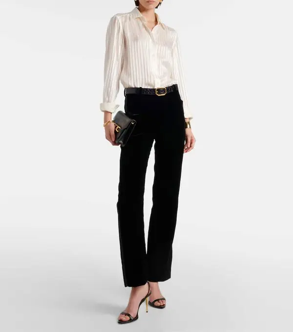 TOM FORD Wallis Straight Velvet Pants