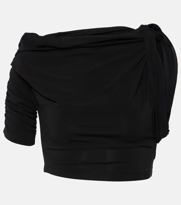 Jacquemus Le Haut Drapeado Jersey Crop Top