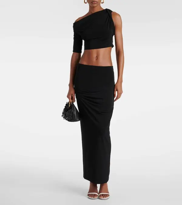 Jacquemus Le Haut Drapeado Jersey Crop Top