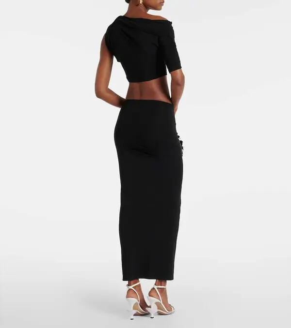 Jacquemus Le Haut Drapeado Jersey Crop Top