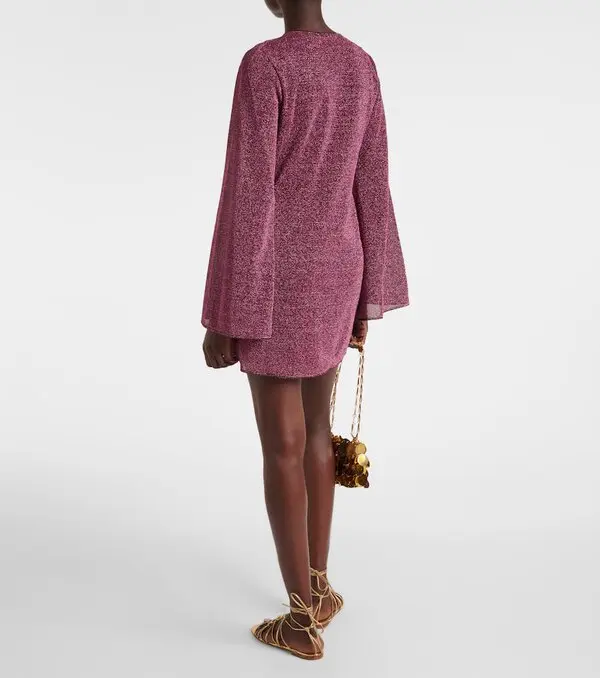 Oseree Lumière O Chain Lamé Beach Dress