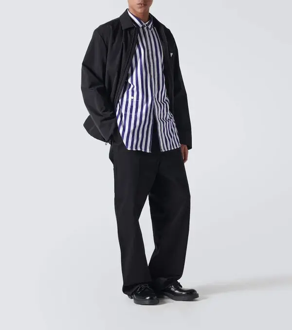 Junya Watanabe X Carhartt Striped Cotton Bowling Shirt - White