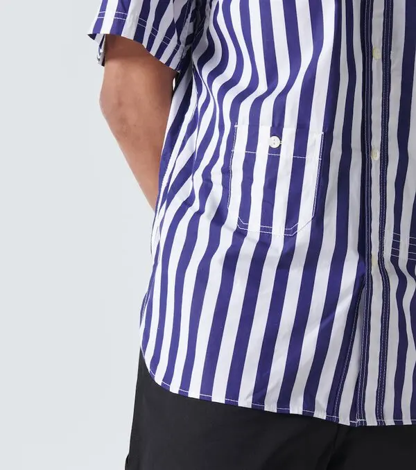 Junya Watanabe X Carhartt Striped Cotton Bowling Shirt - White
