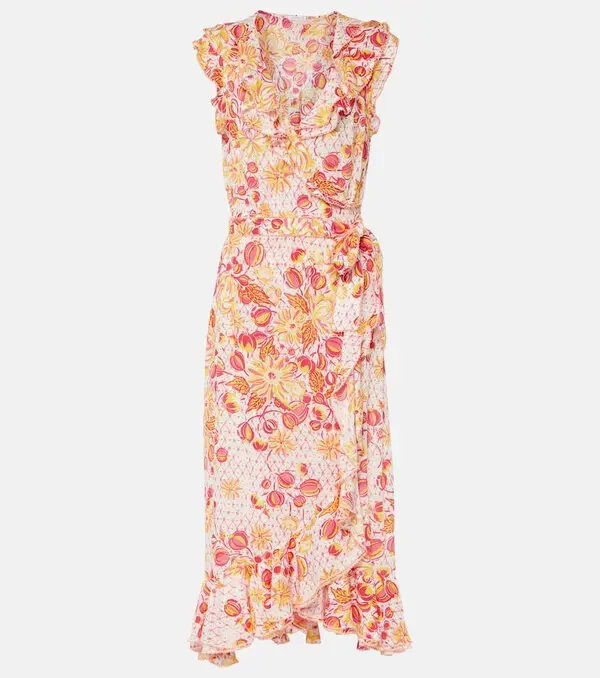 Poupette St Barth Aude Floral Wrap Dress - Pink