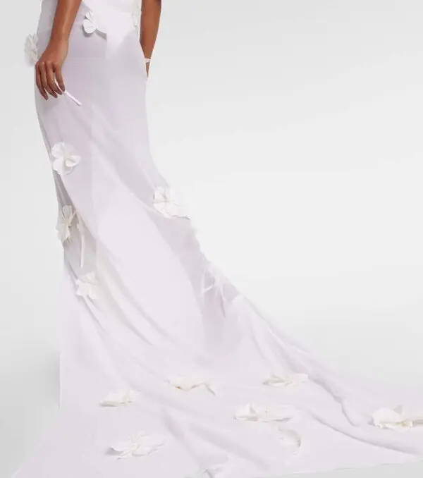 jacquemus embroidered silk-blend mousseline maxi dress JACQUEMUS Embroidered Silk Mousseline Maxi Dress