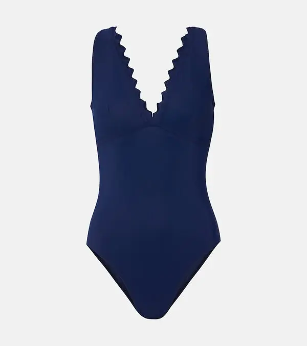 KARLA COLLETTO Inés Scalloped Swimsuit - Blue