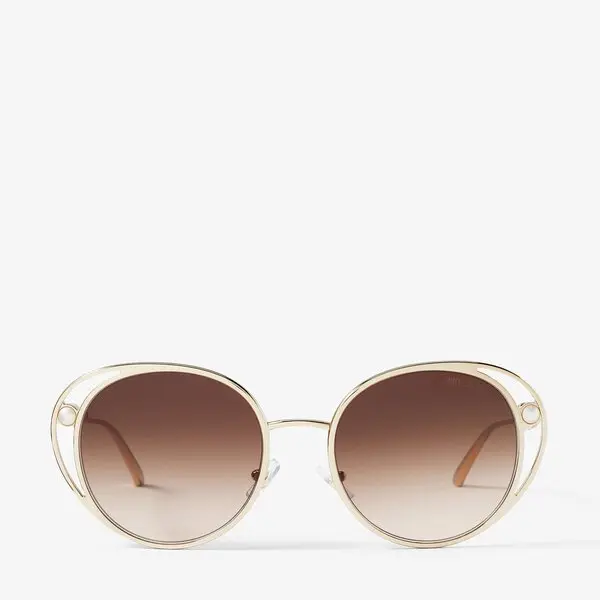 JIMMY CHOO Angela Oval Sunglasses - Gradient Brown