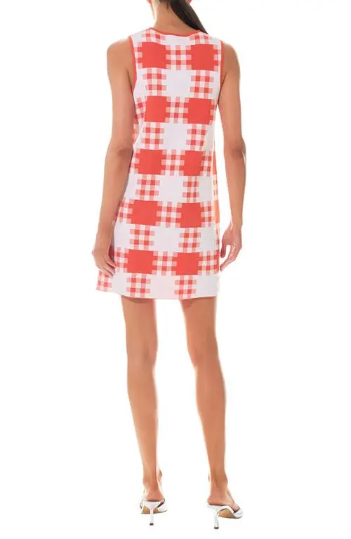 GREY LAB Gingham Check Mini Sweater Dress