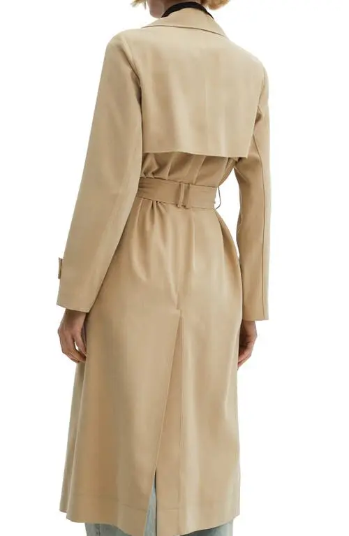 Mango Water Repellent Flowy Lapel Trench Coat - Beige
