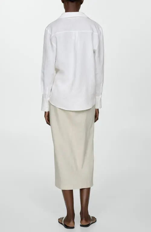 Mango Button-up Linen Shirt