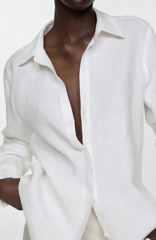 Mango Button-up Linen Shirt