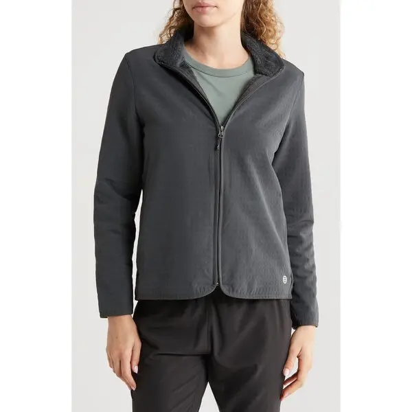 FREE FLY Grid Bonded Fleece Zip Jacket - Black Sand