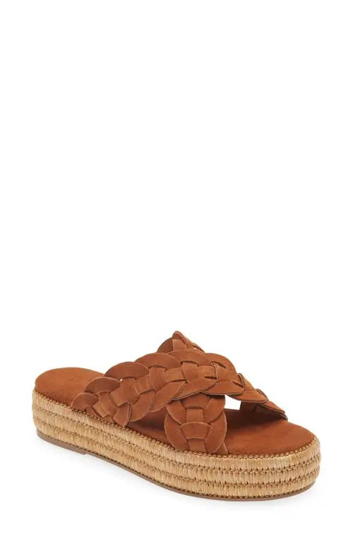 CECELIA NEW YORK Gester Platform Slide Sandal - Oak