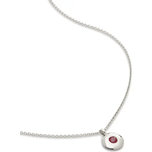 Monica Vinader July Birthstone Ruby Pendant Necklace - Sterling Silver