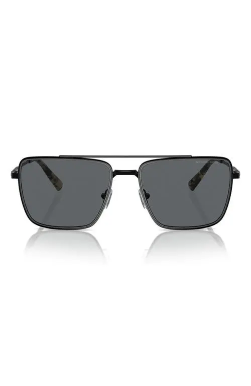 Michael Kors 58mm Square Sunglasses - Shiny Black/dark Grey Solid