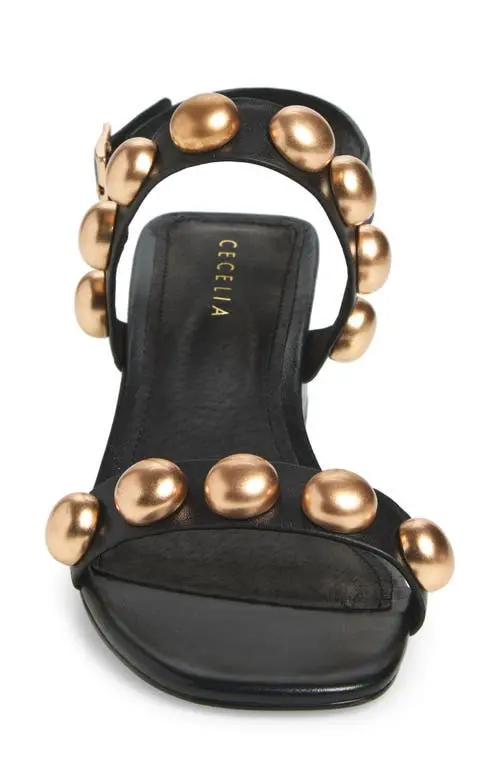 CECILIA NEW YORK Rally Slingback Sandal - Black Stud