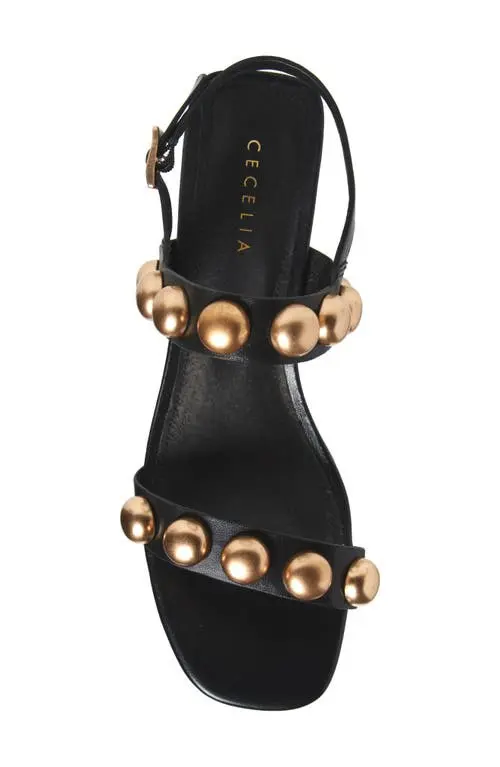 CECILIA NEW YORK Rally Slingback Sandal - Black Stud