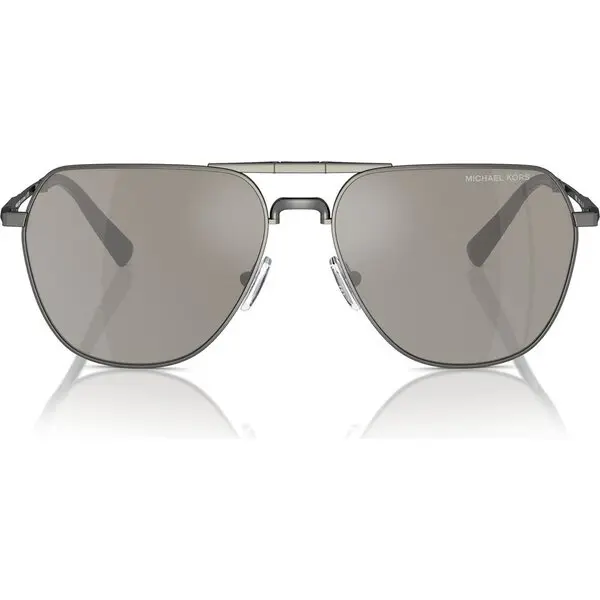 Michael Kors Keswick Aviator Sunglasses - Shiny Gunmetal