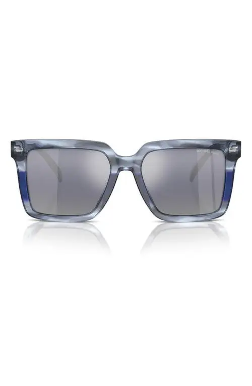 Michael Kors Abruzzo 55mm Square Sunglasses - Blue Horn