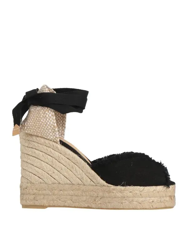 CastaÑer Textile Fiber Espadrille Sandals - Black