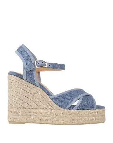 CastaÑer Textile Fiber Wedge Espadrille Sandals - Blue