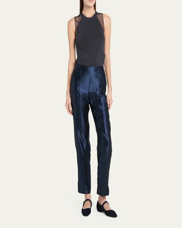 Giorgio Armani Linen Silk Straight-leg Trousers