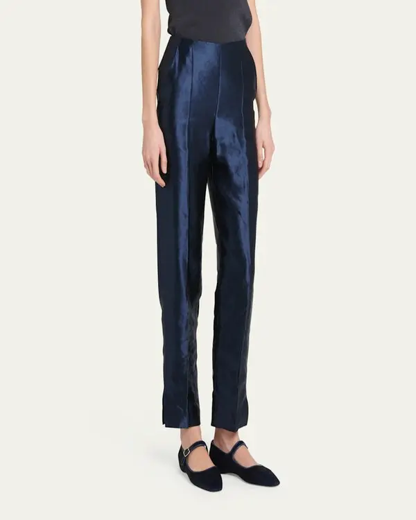 Giorgio Armani Linen Silk Straight-leg Trousers
