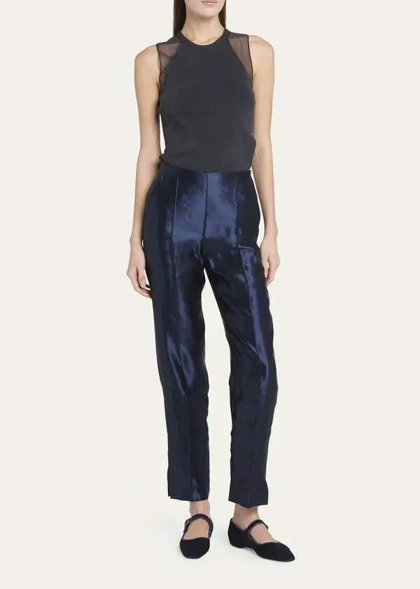 Giorgio Armani Linen Silk Straight-leg Trousers