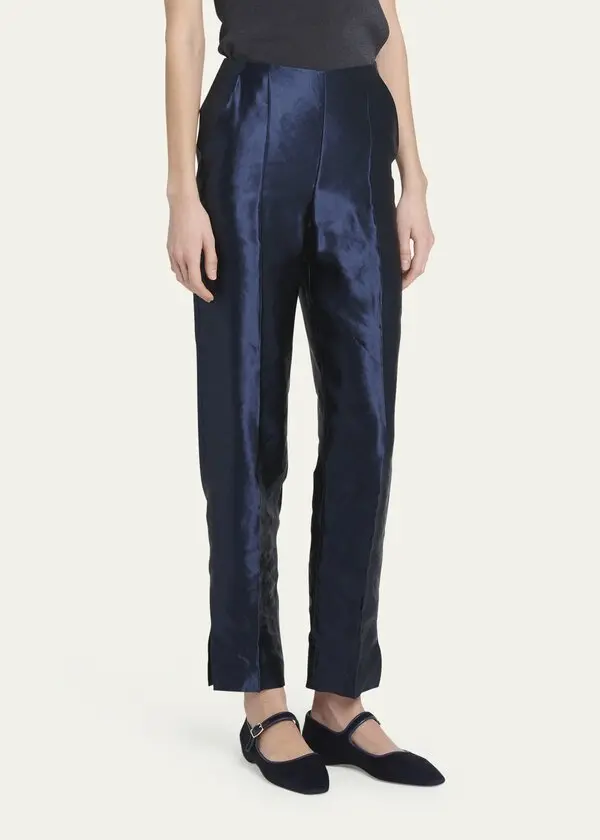 Giorgio Armani Linen Silk Straight-leg Trousers