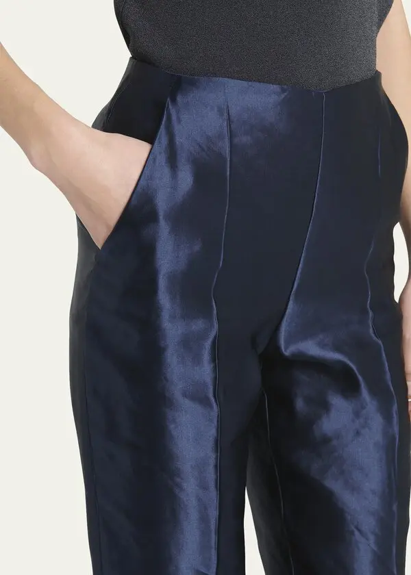 Giorgio Armani Linen Silk Straight-leg Trousers