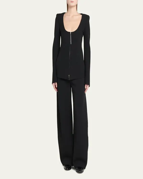 Giorgio Armani Double-jersey Virgin Wool Zip Jacket