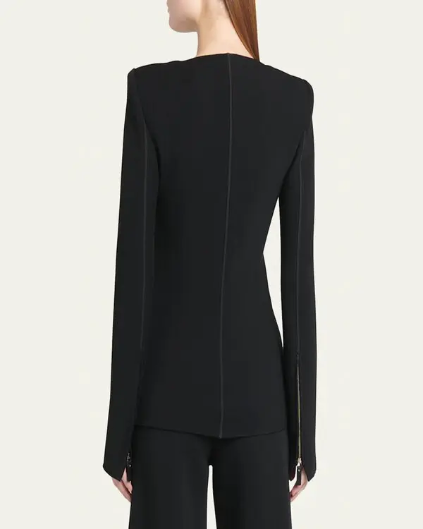 Giorgio Armani Double-jersey Virgin Wool Zip Jacket