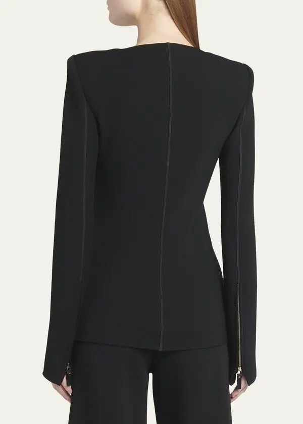 Giorgio Armani Double-jersey Virgin Wool Zip Jacket