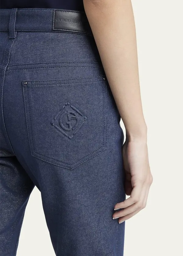 Giorgio Armani Bootleg Jeans With Logo