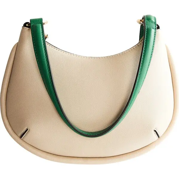 Mango Faux Leather Hobo Bag - Off White